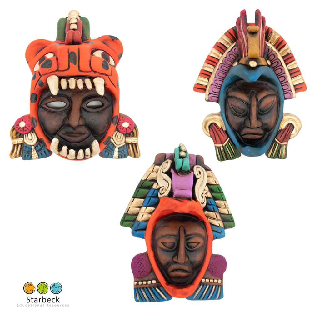 Colourful Clay Eagle Warrior Mask | Starbeck Education