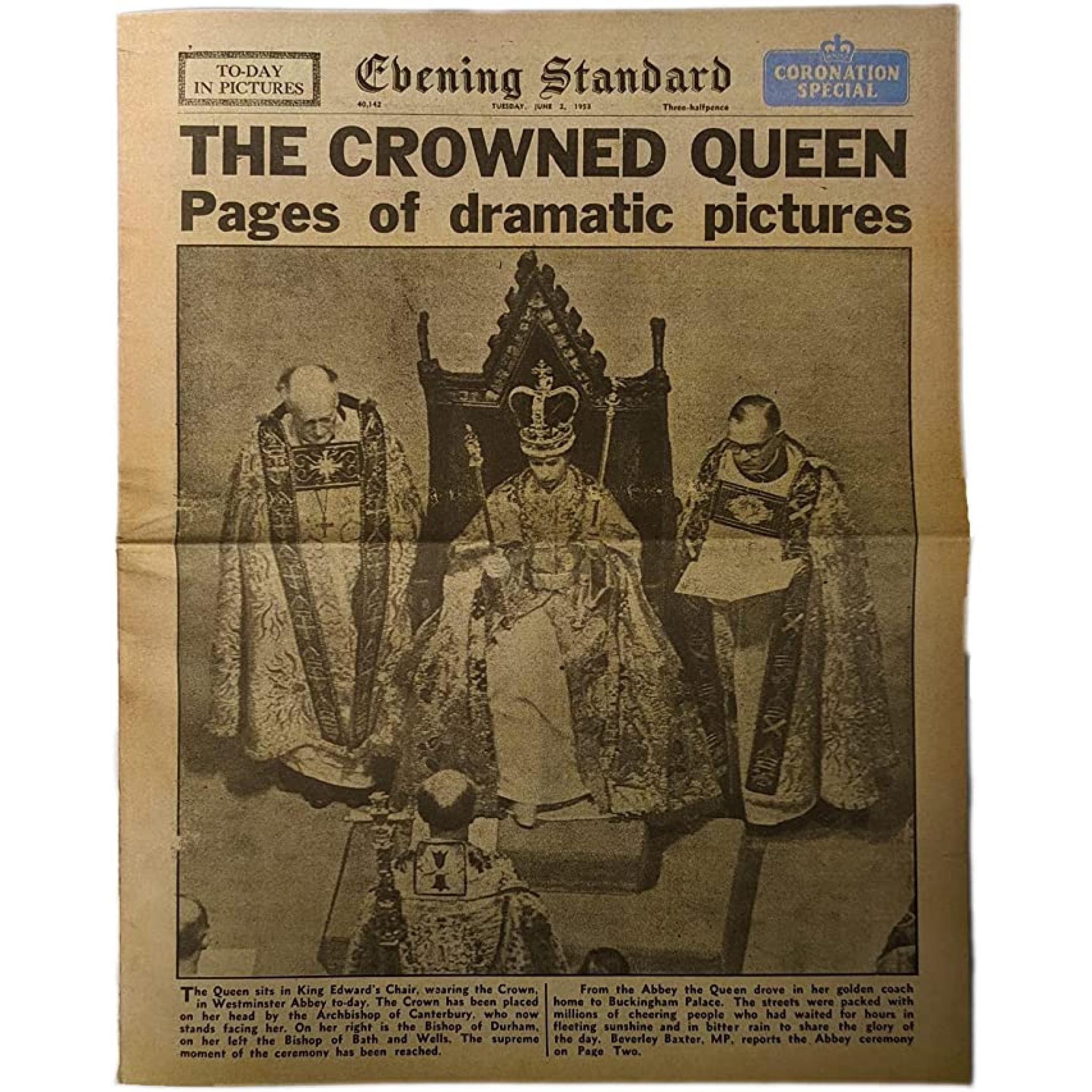 Queen Elizabeth II Coronation Day Replica Newspaper | Starbeck Education