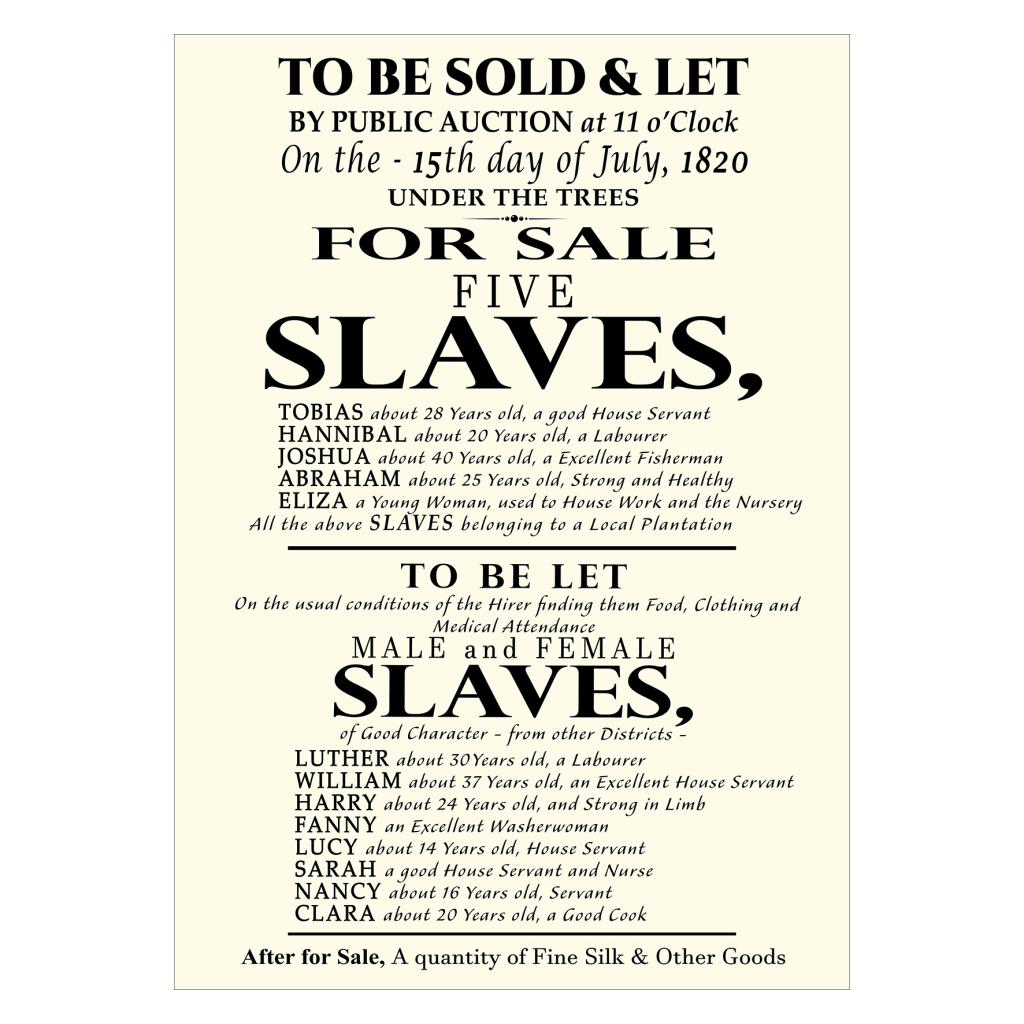 Slave Sale Poster | Starbeck Education